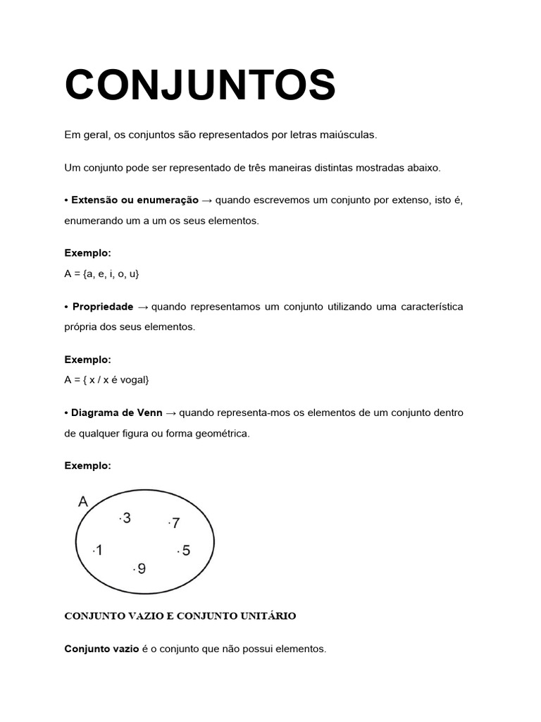 CONJUNTOS para ENEM Atual | PDF | Conjunto (Matemática) | Conjunto ...