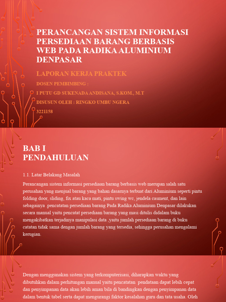 Perancangan Sistem Informasi Persediaan Barang Berbasis Web | PDF