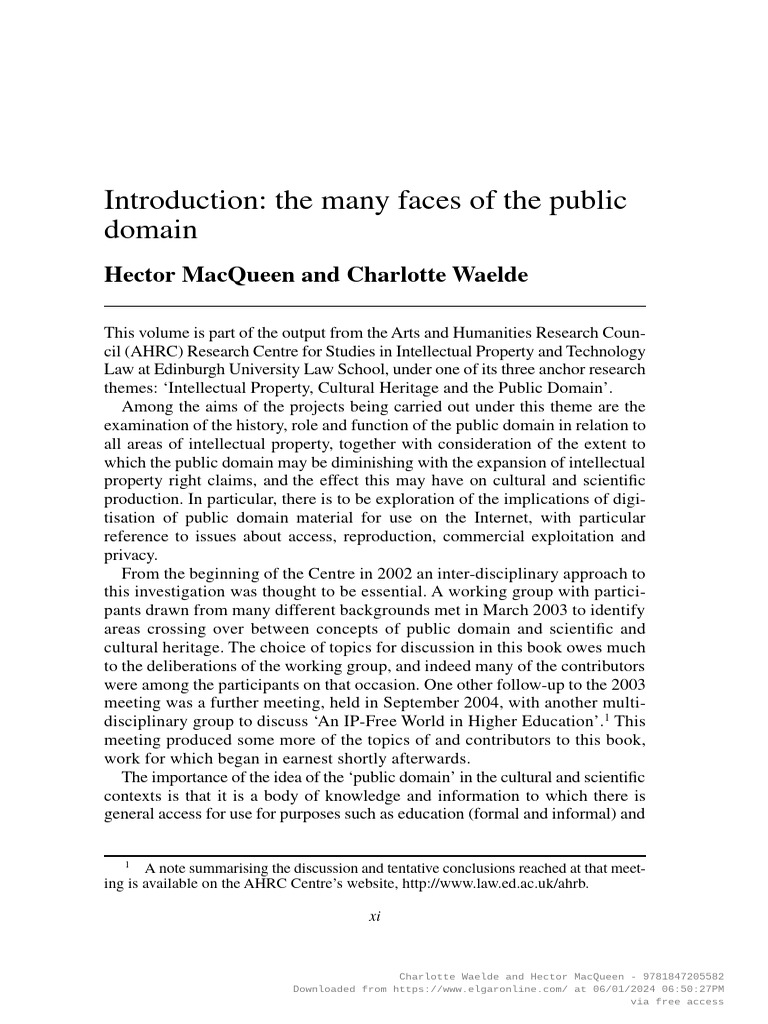 Introduction: The Many Faces of The Public Domain: Hector Macqueen and ...