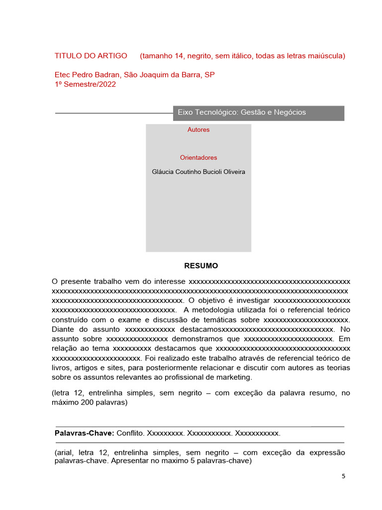 Modelo de Artigo TCC 2023 | Download grátis PDF | Gestão de recursos humanos