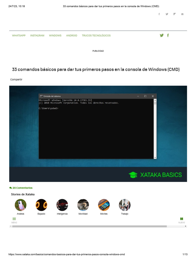 Comandos básicos de Windows CMD | PDF | Archivo de computadora | Interfaz de línea de comando