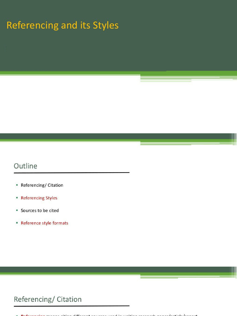 Referencing and Its Styles | PDF