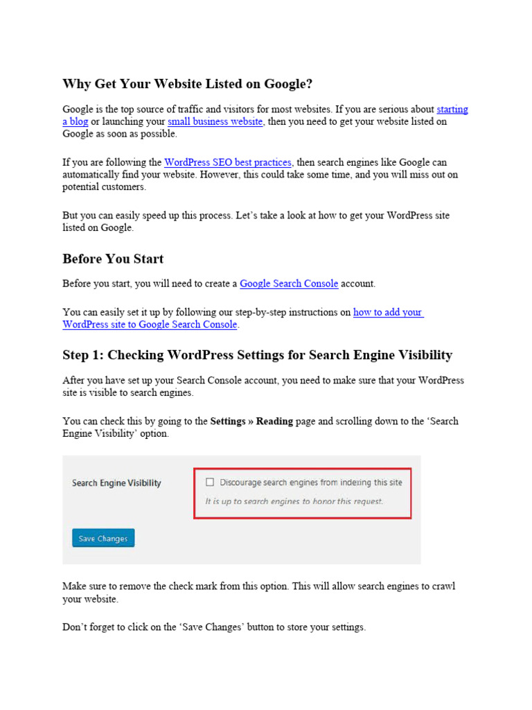Why Get Your Website Listed On Google | PDF | Search Engine ...