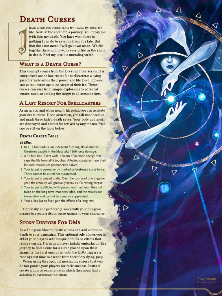 Understanding Death Curses in RPGs | PDF