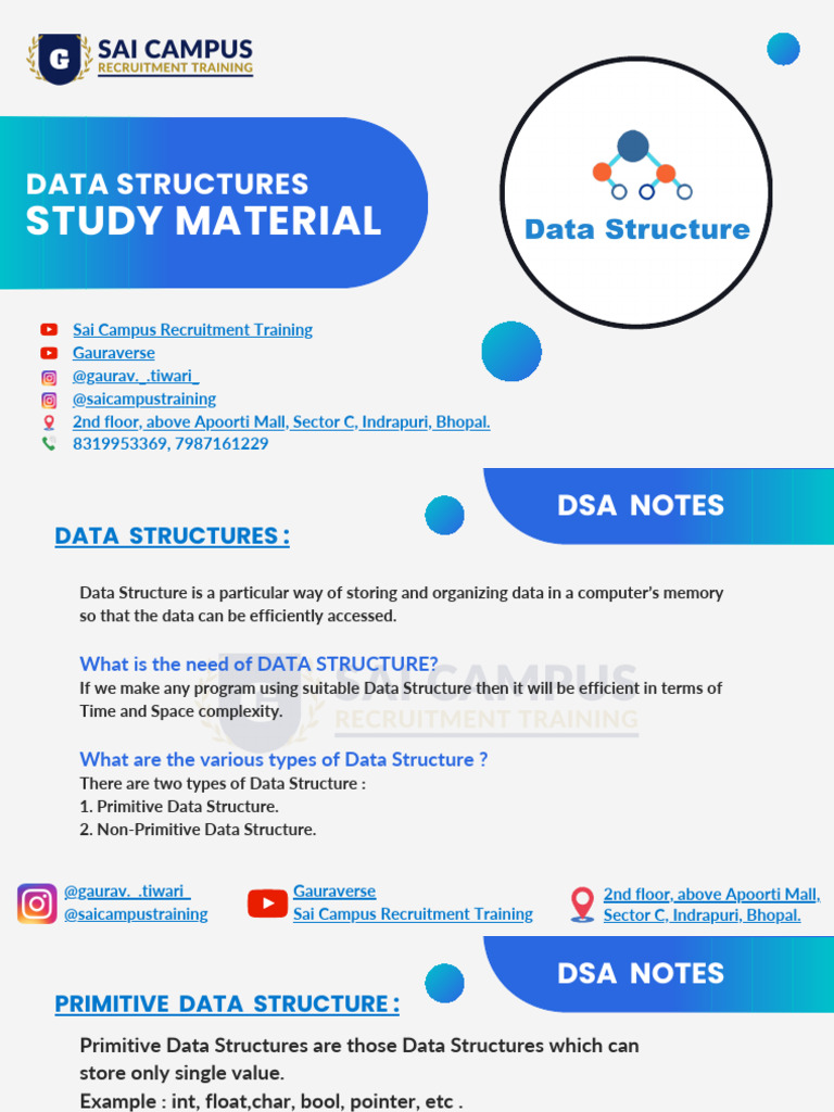 Data Structures Study Material | PDF | Data Structure | Algorithms And Data Structures