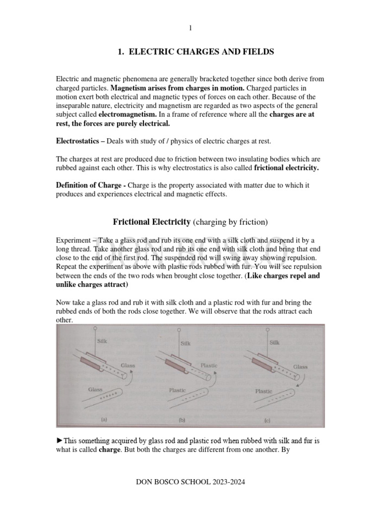 ELECTRIC CHARGES AND FIELD (Edited) | Download Free PDF | Electric ...