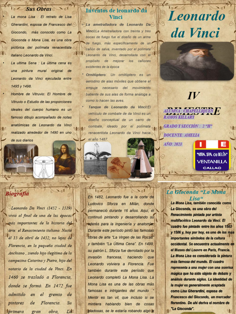 Inventos de Leonardo Da Vinci 1 | Descargar gratis PDF | Leonardo Da Vinci