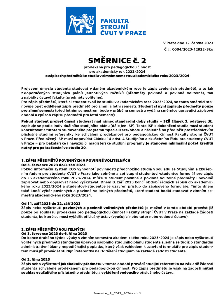 Smernice 2 2023 2024 | PDF