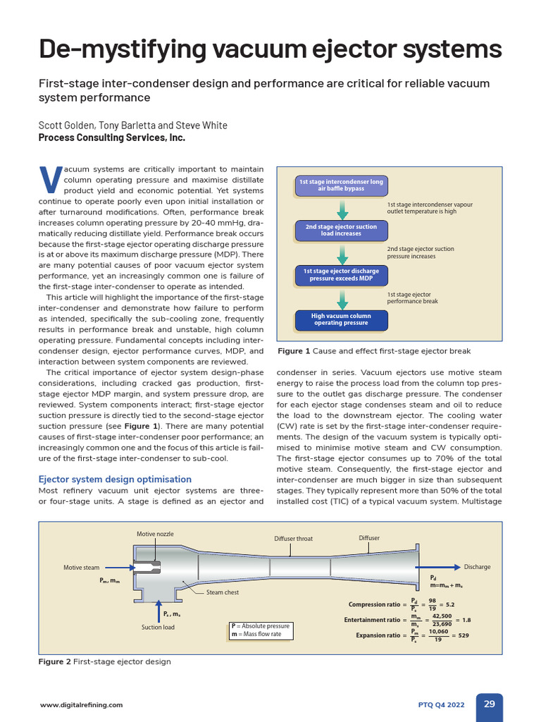 First-Stage Inter-Condenser Impact on Ejectors | PDF | Vacuum | Gases