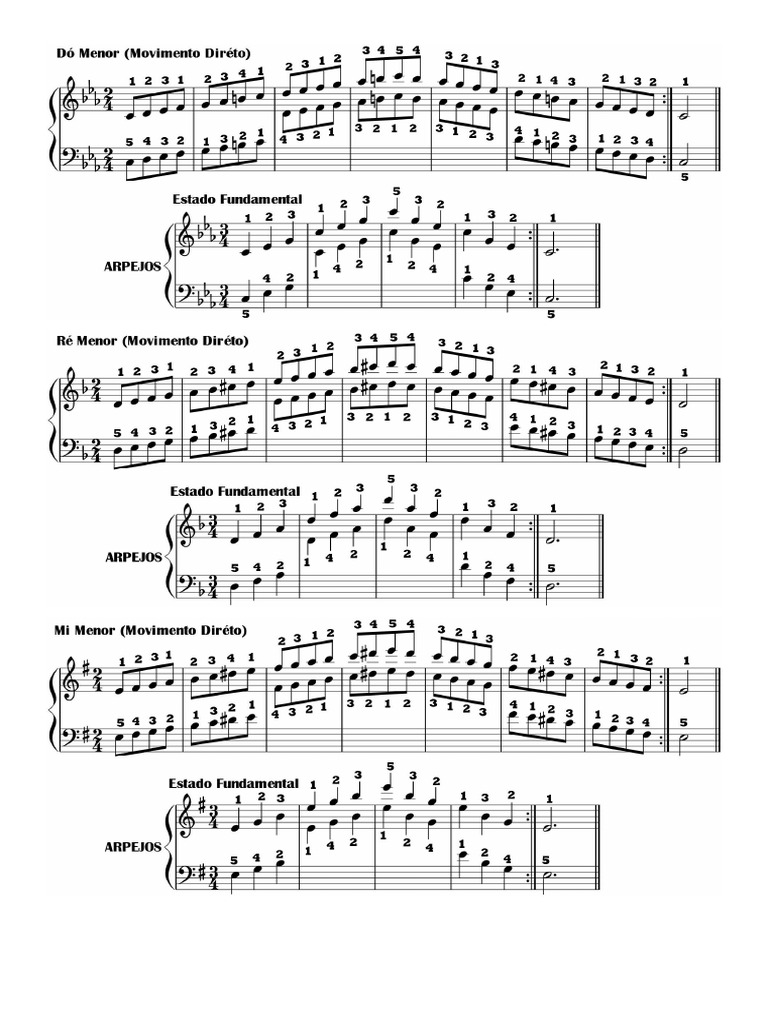 Escalas e Arpejos Menores | PDF