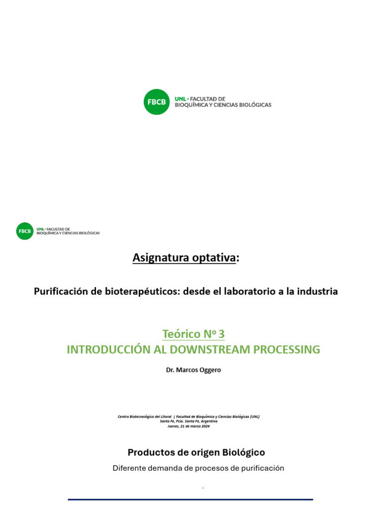 Tema 3 - Introducción Al Downstream Processing | PDF | Proteínas | Biología