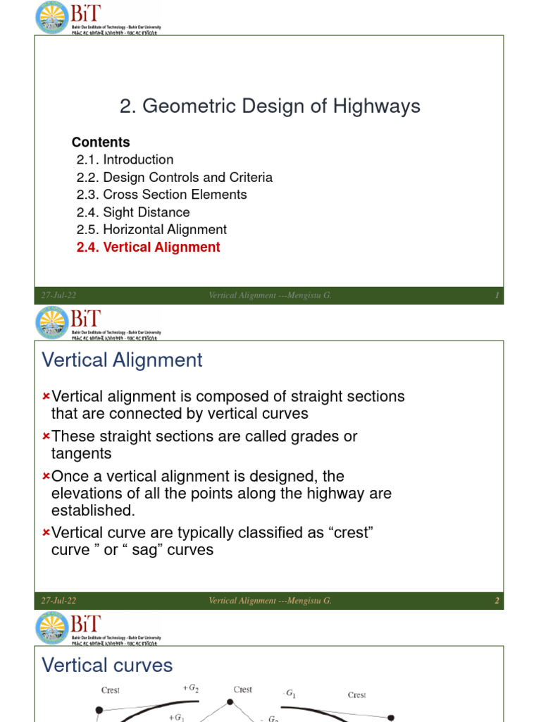 2.6 Vertical Alignment | PDF | Transport | Transport Infrastructure