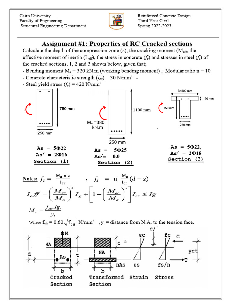 Spring 2023 (66), 3rd Year Assignments | PDF | Beam (Structure) | Column