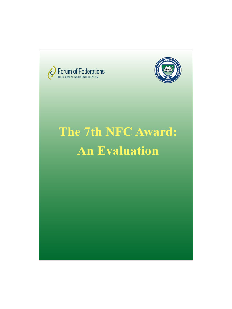 Ms 08 The 7th NFC Award An Evaluation | PDF | Welfare
