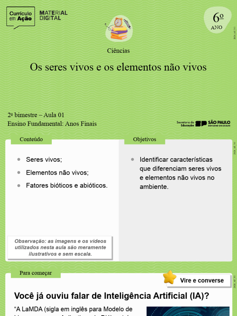 Seres Vivos e Elementos Não Vivos | PDF | Organismos | Metabolismo