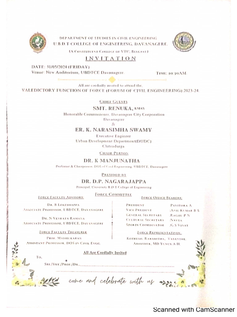 FORCE 2023-2024 Valedictory Function | PDF