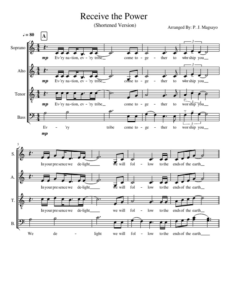 Receive The Power | PDF | Vocal Music | Pitch (Music)