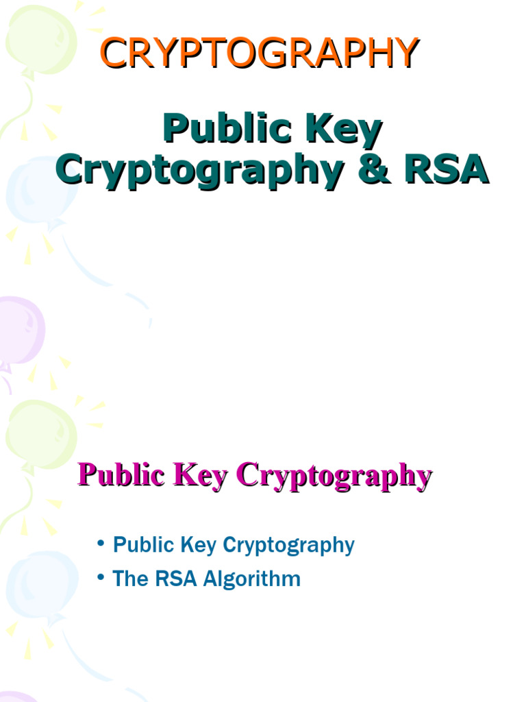 Lec 8 Public Key Cryptography Pdf Public Key Cryptography Cryptography