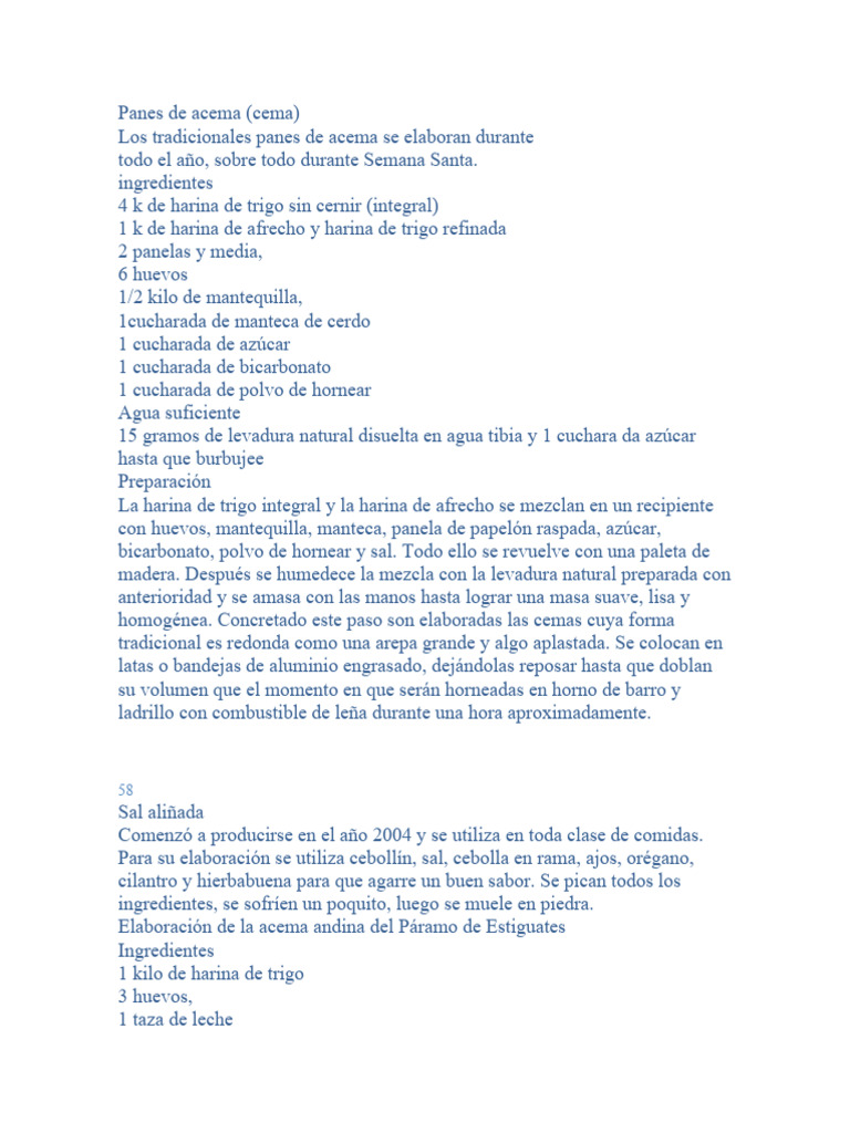 Panes de Acema | Descargar gratis PDF | Panes | Harina