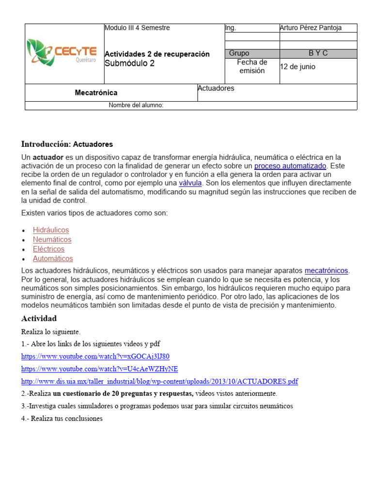 Actividad 2 de Recuperacion Submodulo 2 Modulo III | PDF | Ciencia y matemáticas | Tecnología