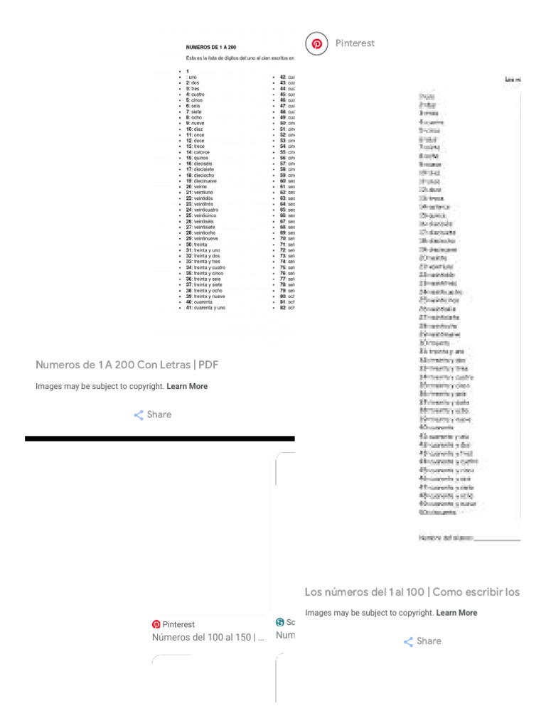 Como Se Escriben Los Números de 2 en Dos en Letras - Google Search ...