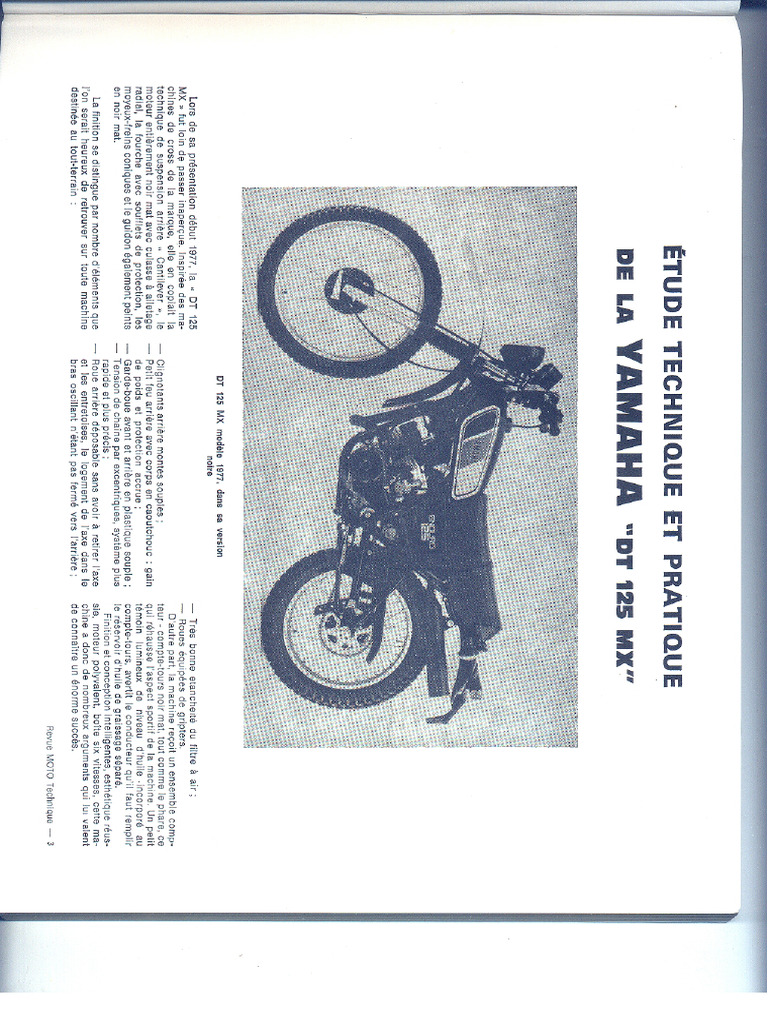 Yamaha Dtmx 125 Fiche Technique