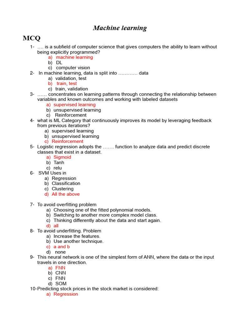 Machine Learning REV | PDF | Machine Learning | Support Vector Machine