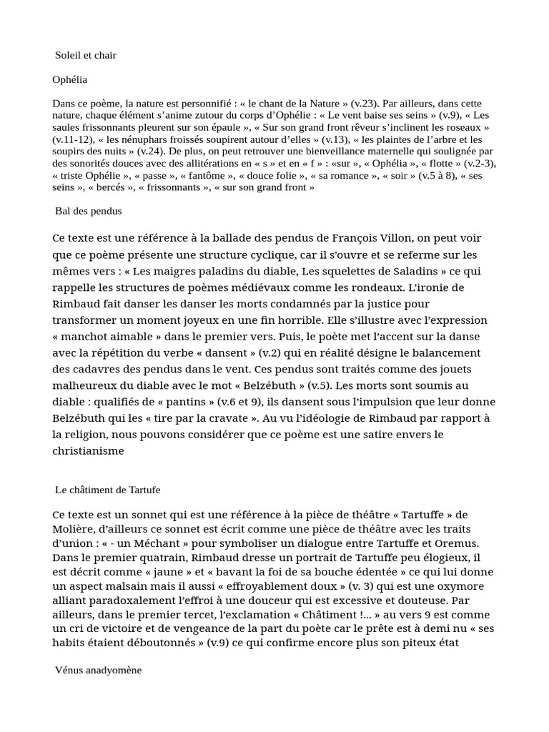 Analyse du Châtiment de Tartufe | PDF | Sonnets | Euphonie