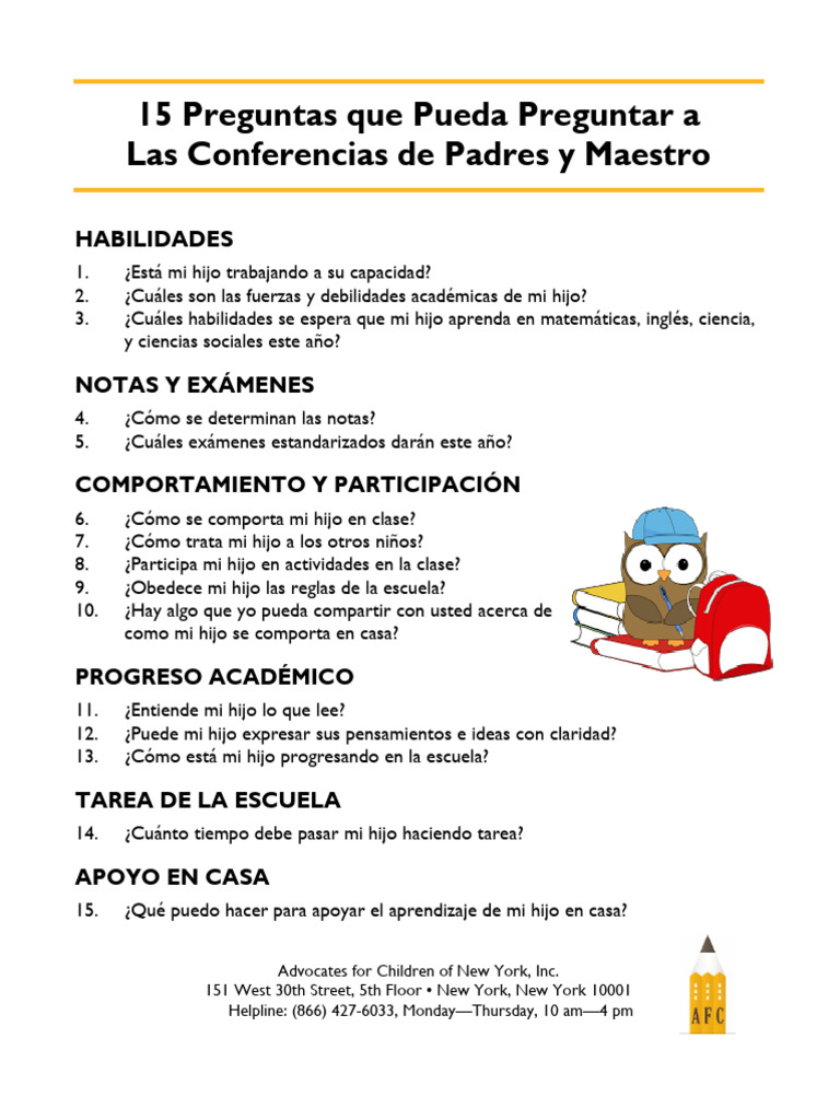 Toolkit Parent Teacher Conferences Spanish | PDF
