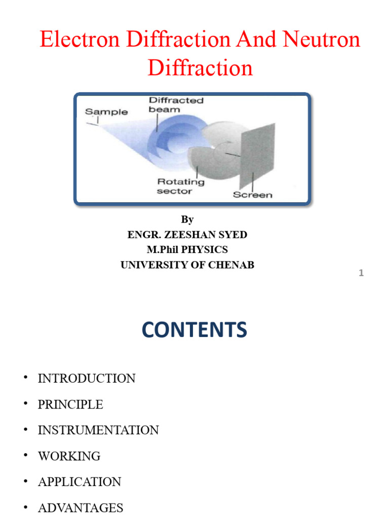 Electron & Neutron Diffraction | PDF | Neutron | Diffraction