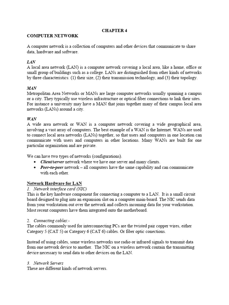 4 Computer Network | PDF | Computer Network | Local Area Network