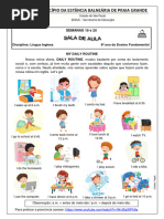 Atividades sobre Daily Routine em Inglês | PDF