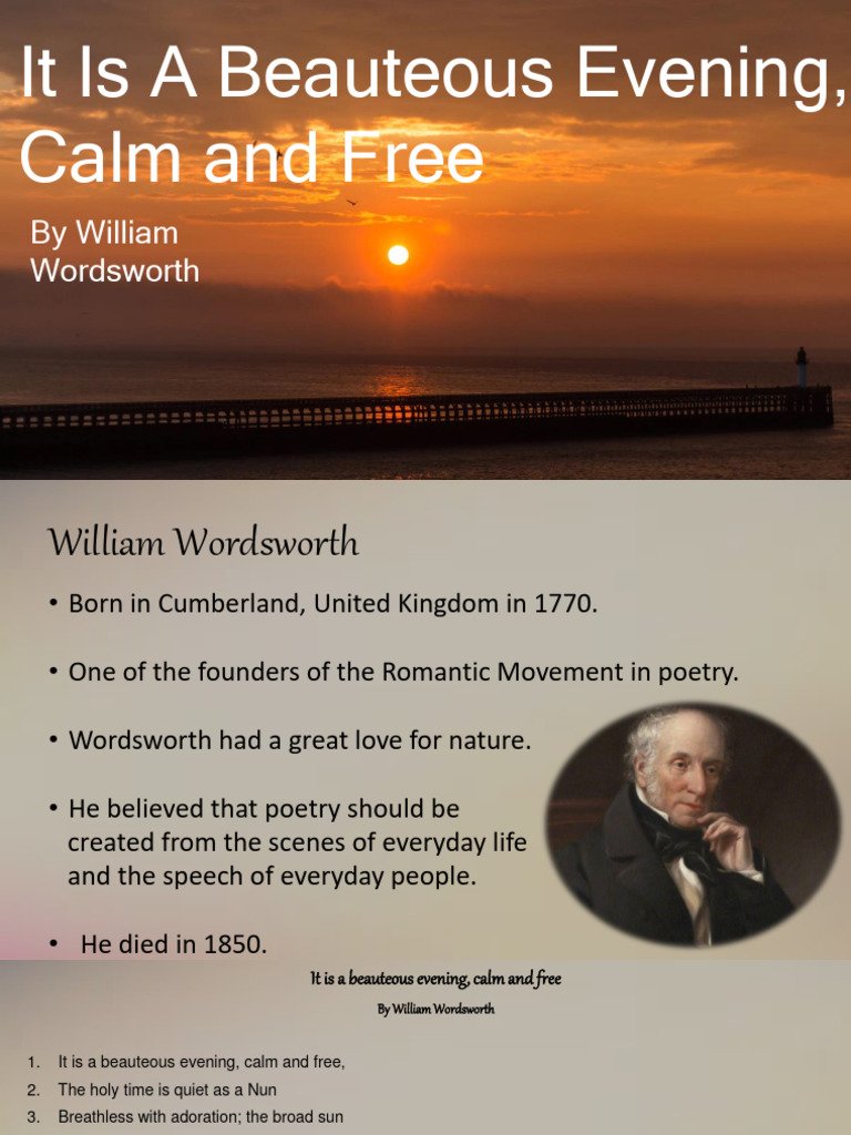 It Is A Beauteous Evening | PDF | Poetry