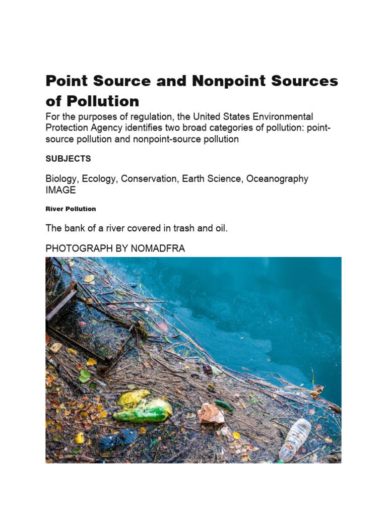 Pooint and Non Point Pollution NGOdocx | PDF | Air Pollution | Water ...
