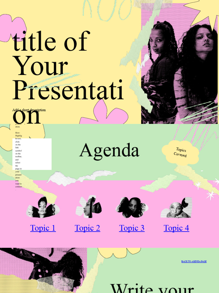 Yellow Pink Green Riso Scrapbook Trendy Creative Presentation ...