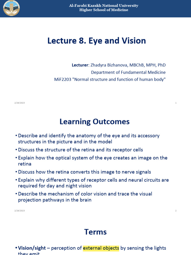Eye and Vision | Download Free PDF | Eye | Visual Perception