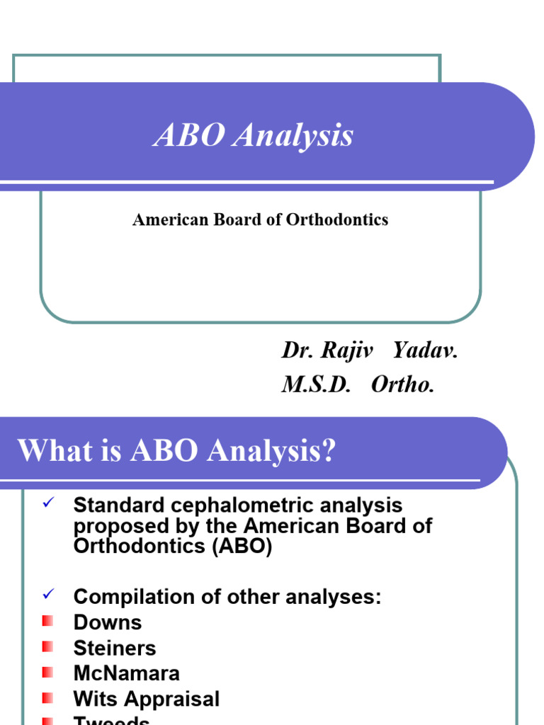 ABO Analysis | Download Free PDF | Dentistry Branches | Mouth