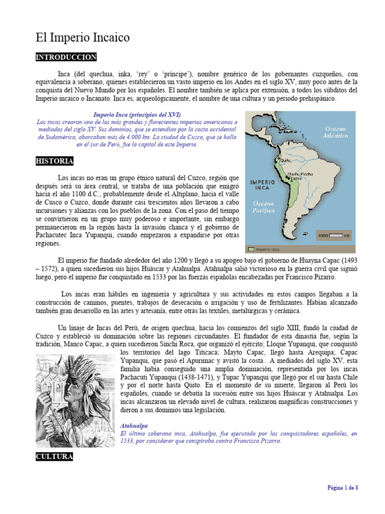 El Imperio Inca | PDF | Imperio Inca