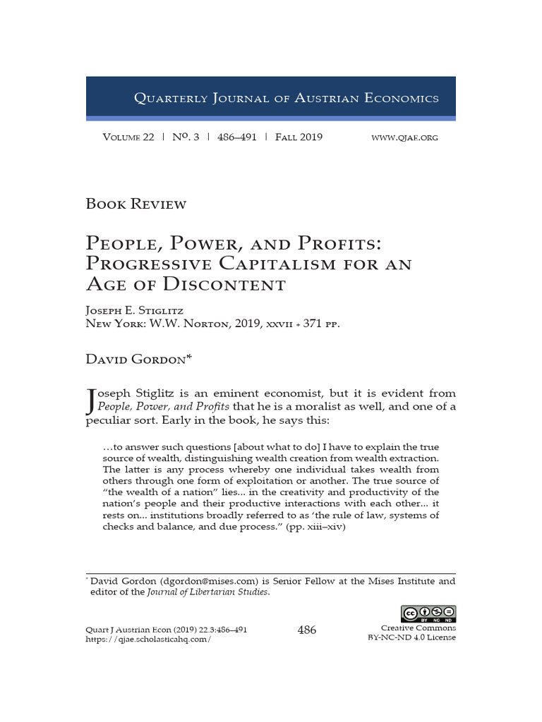 Book Review People Power and Profits Progressive Capitalism For An Age ...