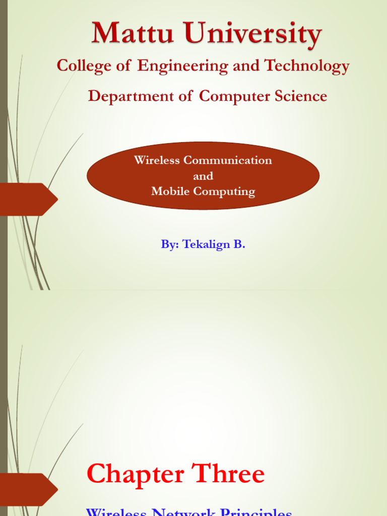 # WC and MC Ch3 (Wireless Network Principle) | PDF | Modulation | Antenna (Radio)