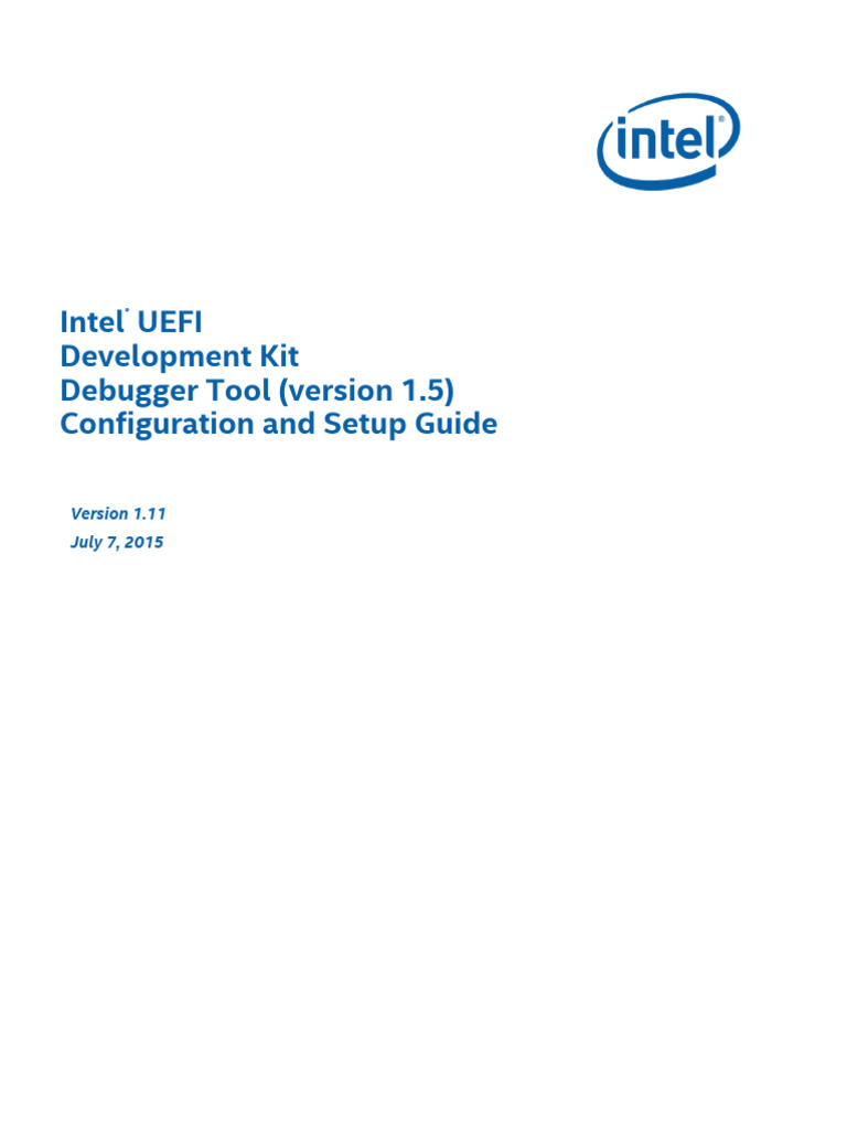 Intel® Uefi Development Kit Debugger Tool User Manual V1 5 Pdf Microsoft Windows Linux