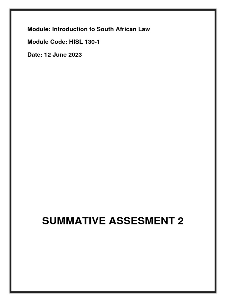 Introduction To Sa Law Essay | PDF | Capital Punishment | Punishments