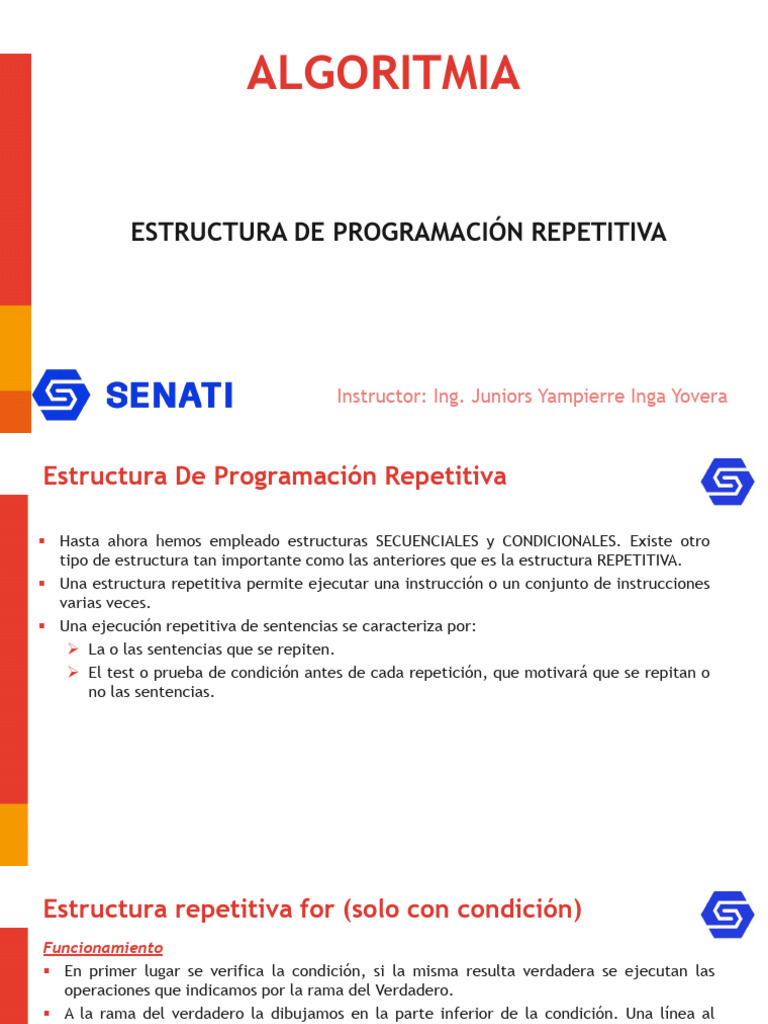 D7 - Estructura de Programación Repetitiva | PDF | Algoritmos | Flujo de control