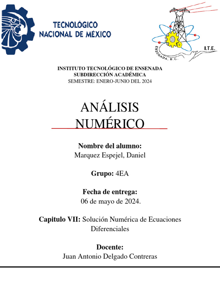 Capitulo 7 Solucion Numerica de Ecuaciones Diferenciales | PDF | Análisis numérico | Integral