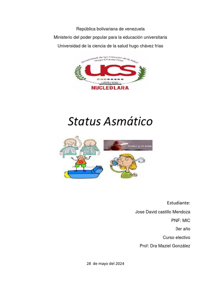 Status Asmático | Descargar gratis PDF | Asma | Alergia