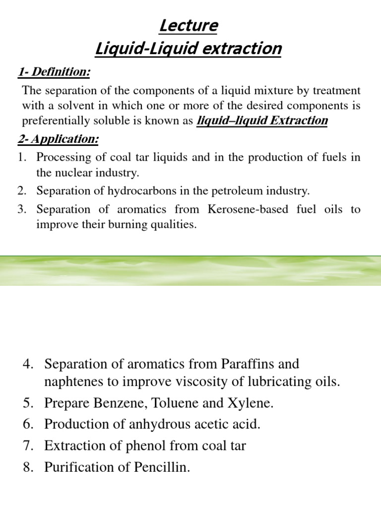 Lec (7) Liq-Liq | PDF | Phase (Matter) | Distillation