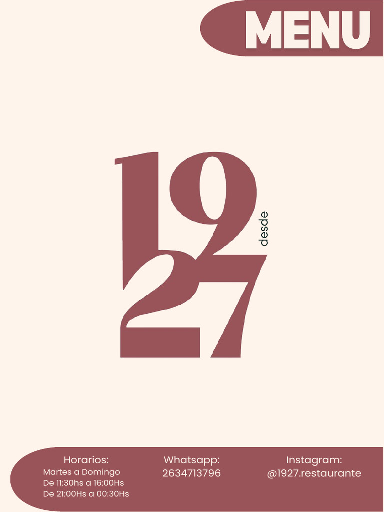 Menu Resto Bar 1927 | PDF | Variedades de uva | Vino