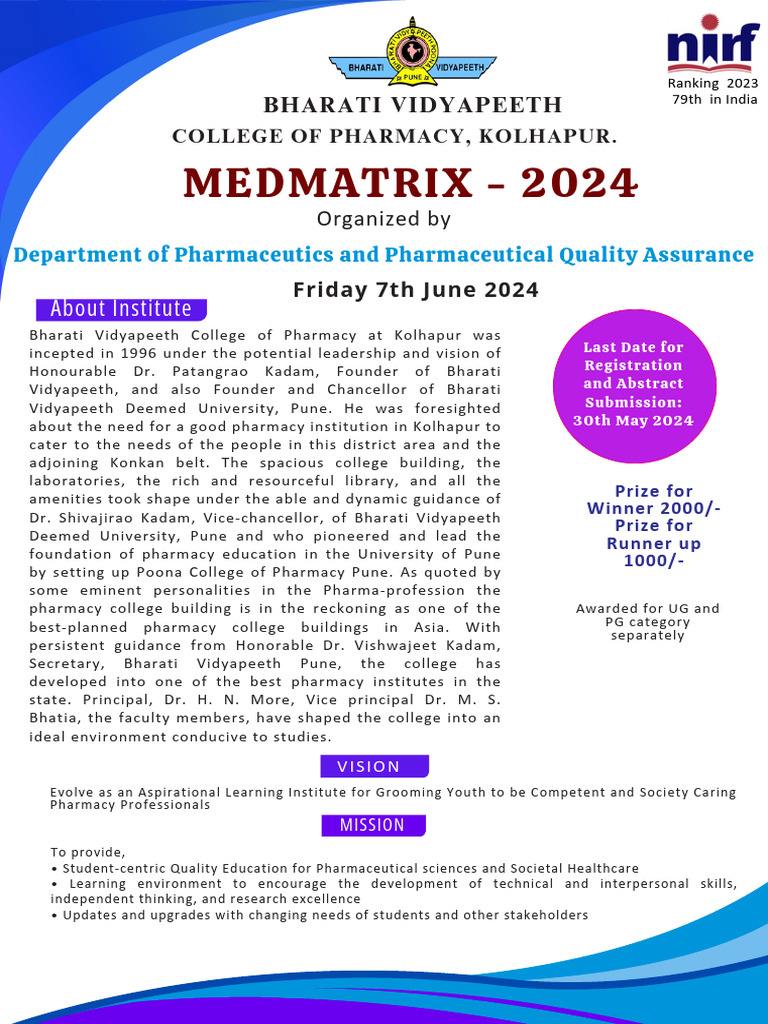 MedMatrix 2K24 BVCPK | Download Free PDF | Pharmacy | Health Care