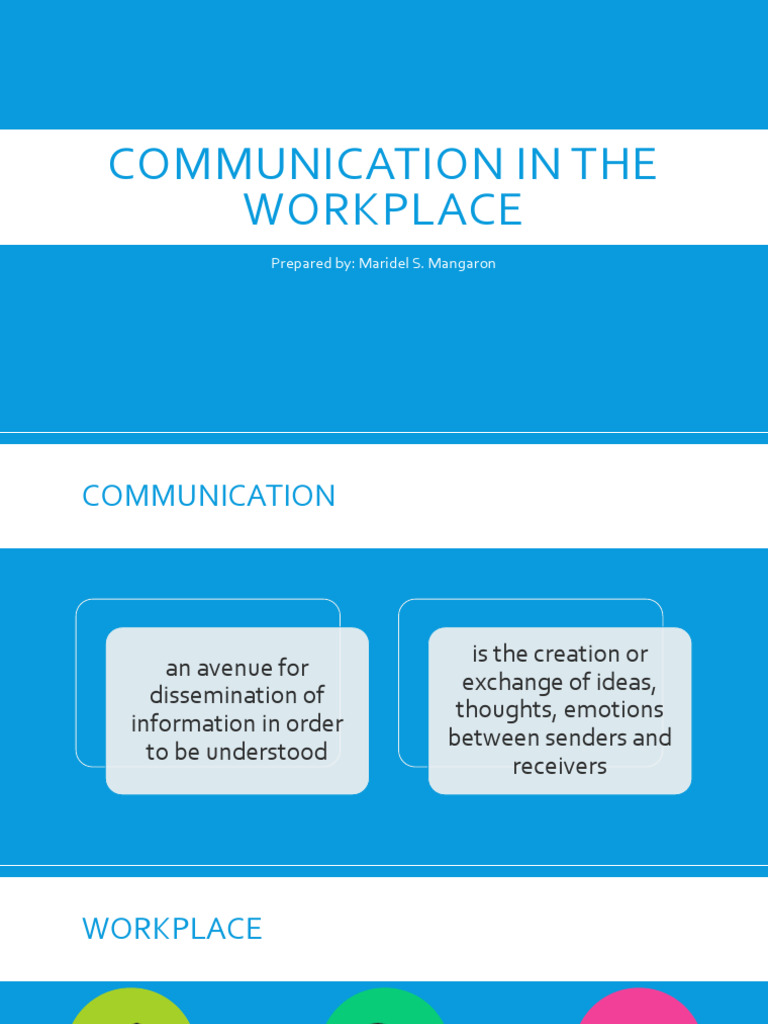 1 Communication in The Workplace 1 | PDF | Communication | Information
