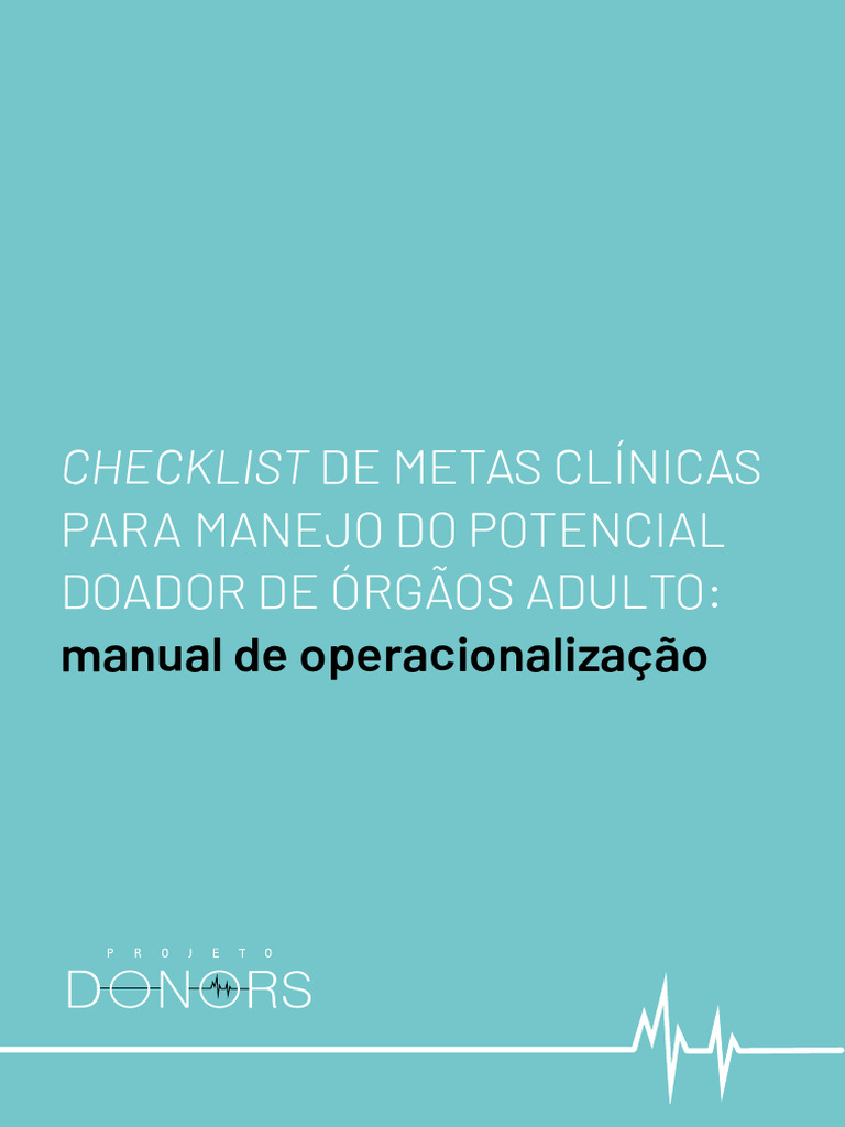 Checklist Metas Clinicas Manejo Potencial Doador Orgao Manual ...